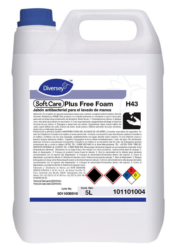 SOFT CARE PLUS FREE FOAM 2x5L - Jabón antibacterial en espuma para ...