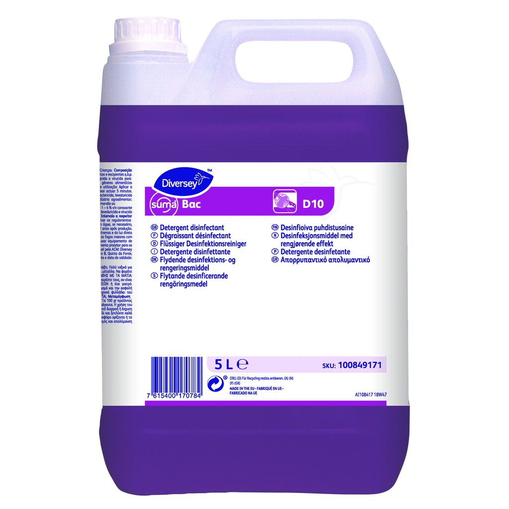 Suma Bac D10 2x5L - Detergente desinfetante | Solenis Products