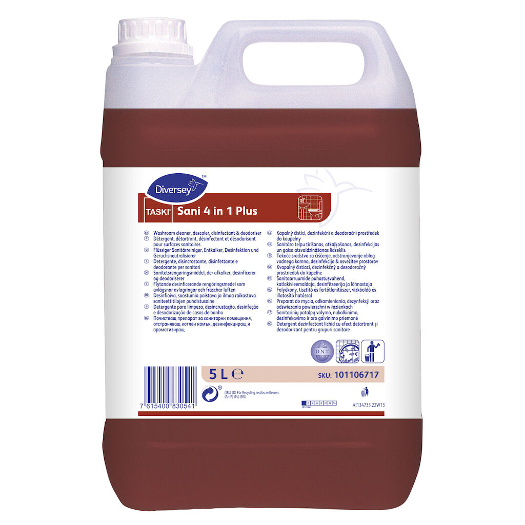 TASKI Sani 4 in 1 Plus 2x5L - Nettoyant, détartrant, désinfectant et ...