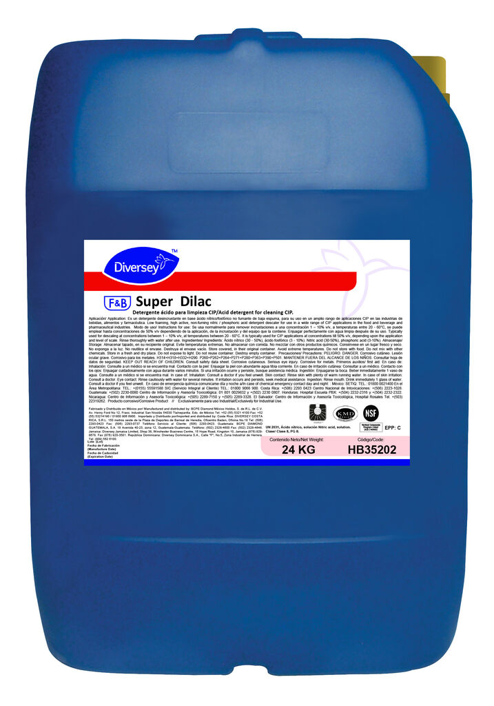 SUPER DILAC 24kg - Detergente ácido para limpieza CIP | Solenis Products
