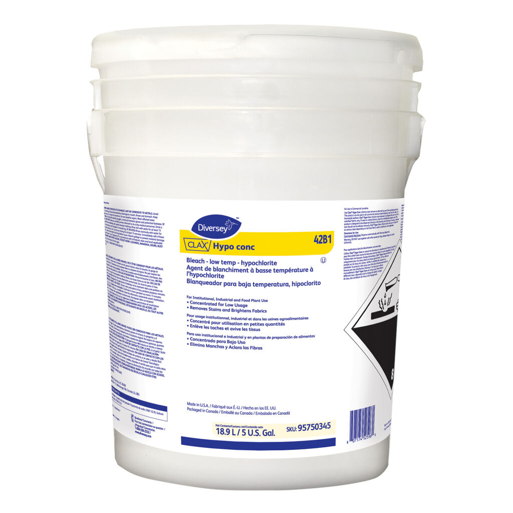 Clax® Hypo conc 42B1 42B1, 5gal - Bleach - low temp - hypochlorite ...
