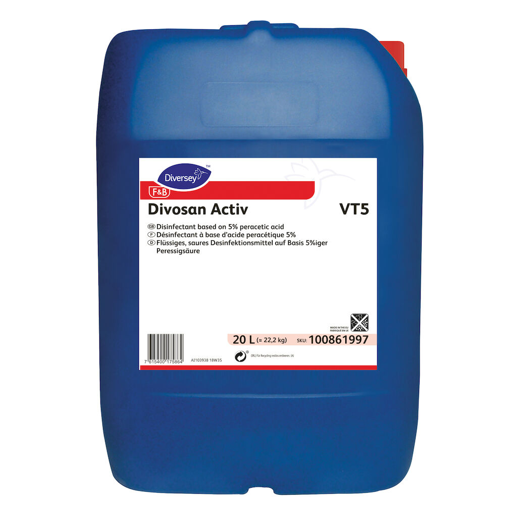 Divosan Activ VT5 20L - Désinfectant à base d’acide péracétique à 5% ...